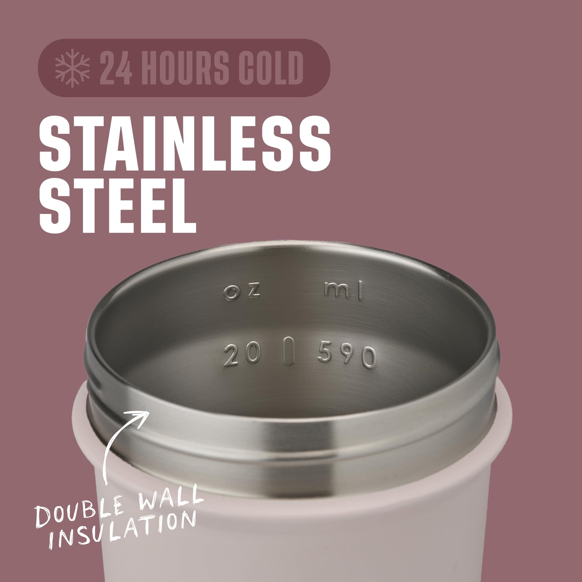 BlenderBottle Strada Sleek Shaker Cup Insulated Stainless Steel Water ...